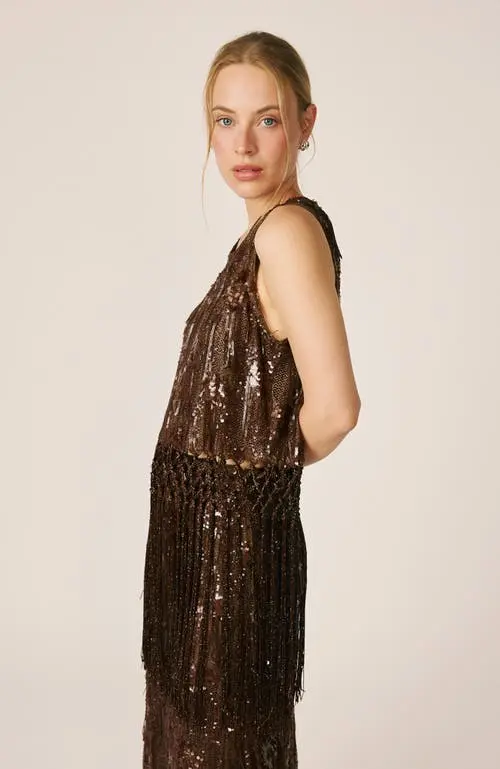ALMA EN PENA Fringed Mesh Top