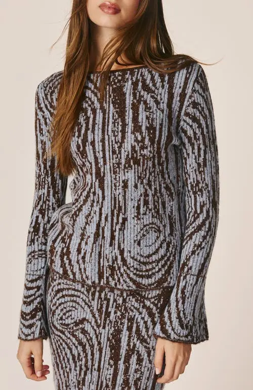 ALMA EN PENA Abstract Print Knit Sweater