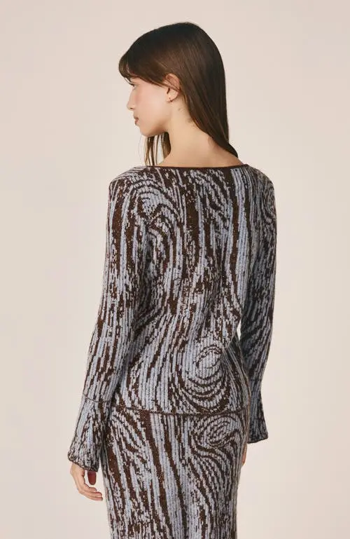 ALMA EN PENA Abstract Print Knit Sweater