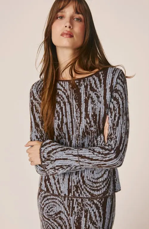 ALMA EN PENA Abstract Print Knit Sweater