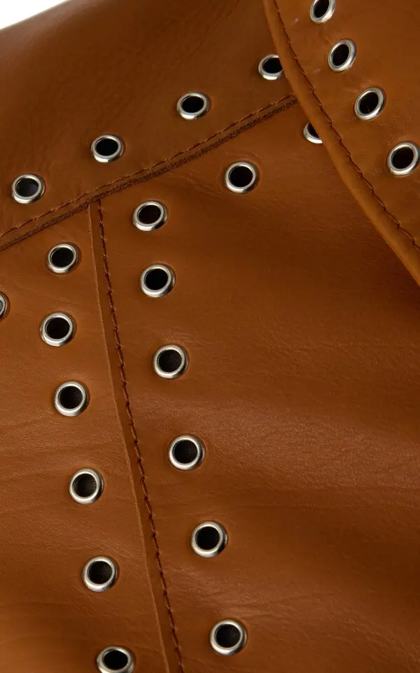 KATE HUNDLEY Exclusive Eyelet-detailed Leather Jacket