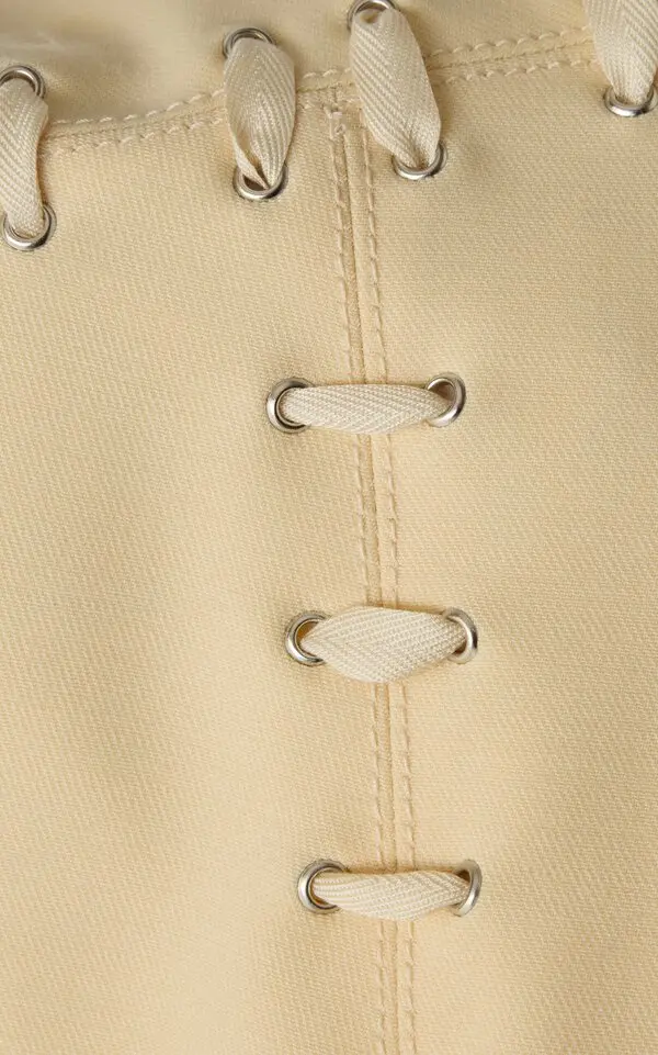 KATE HUNDLEY Exclusive Collarless Lace-up Cotton Jacket