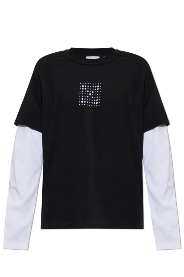 Off-White And White Long-sleeve T-shirt
