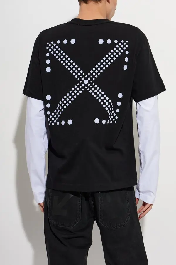 Off-White And White Long-sleeve T-shirt