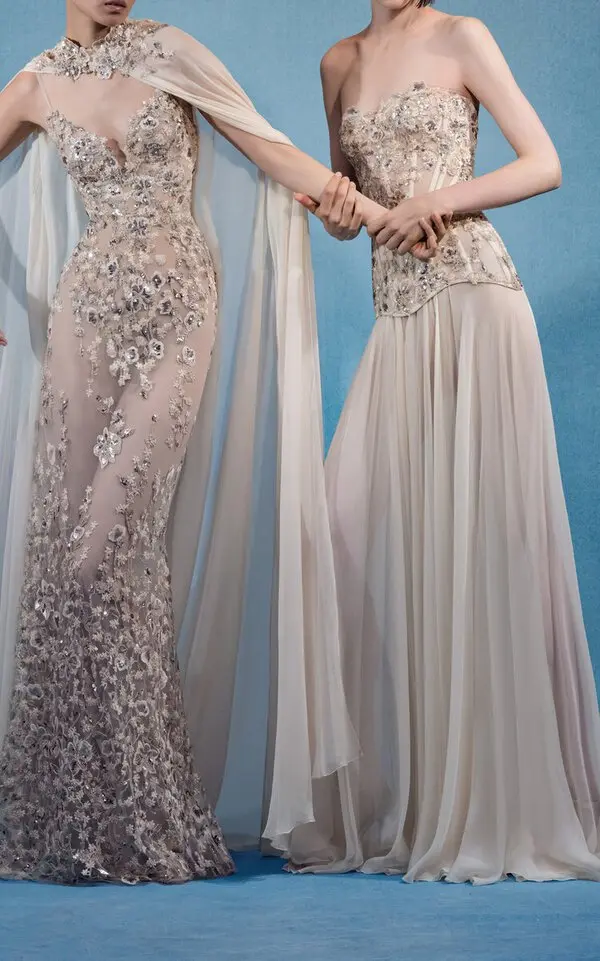 Zuhair Murad Floral-embroidered Maxi Dress