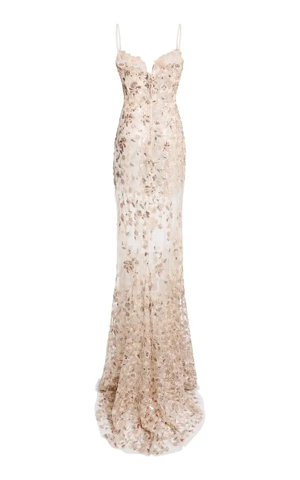 Zuhair Murad Floral-embroidered Maxi Dress