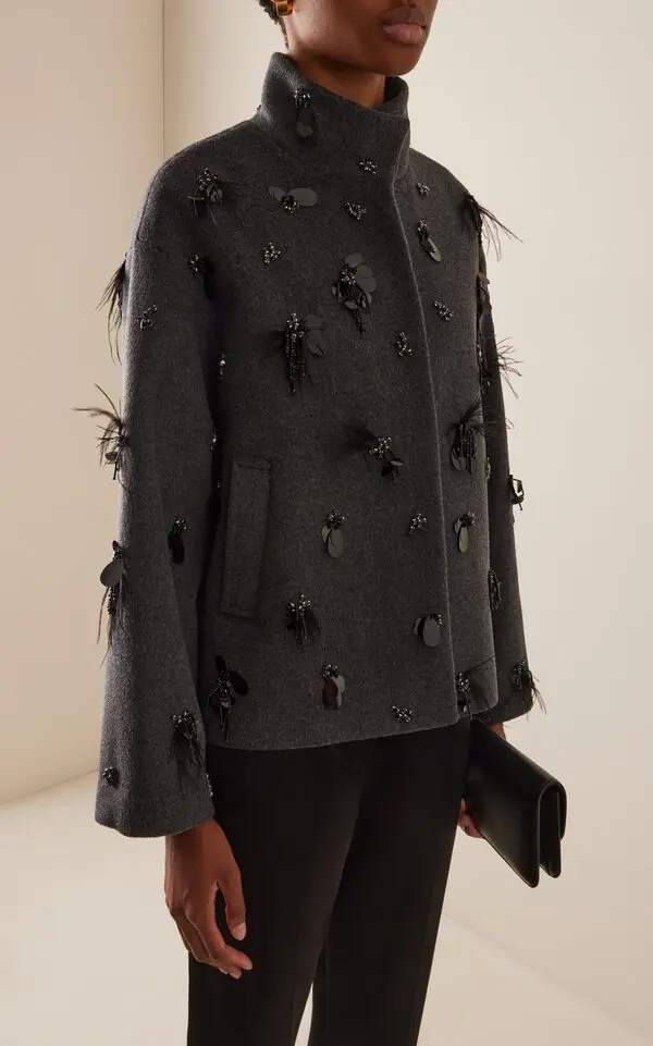 Simkhai Siena Embellished Wool-blend Jacket