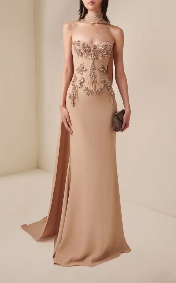 Zuhair Murad Embroidery-embellished Cady Maxi Dress