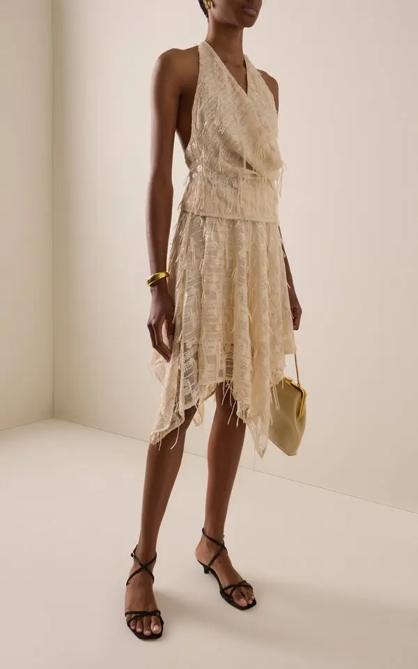 ROTATE BY BIRGER CHRISTENSEN Sequined Halter Top