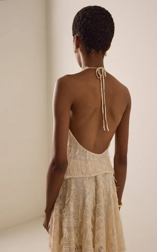 ROTATE BY BIRGER CHRISTENSEN Sequined Halter Top