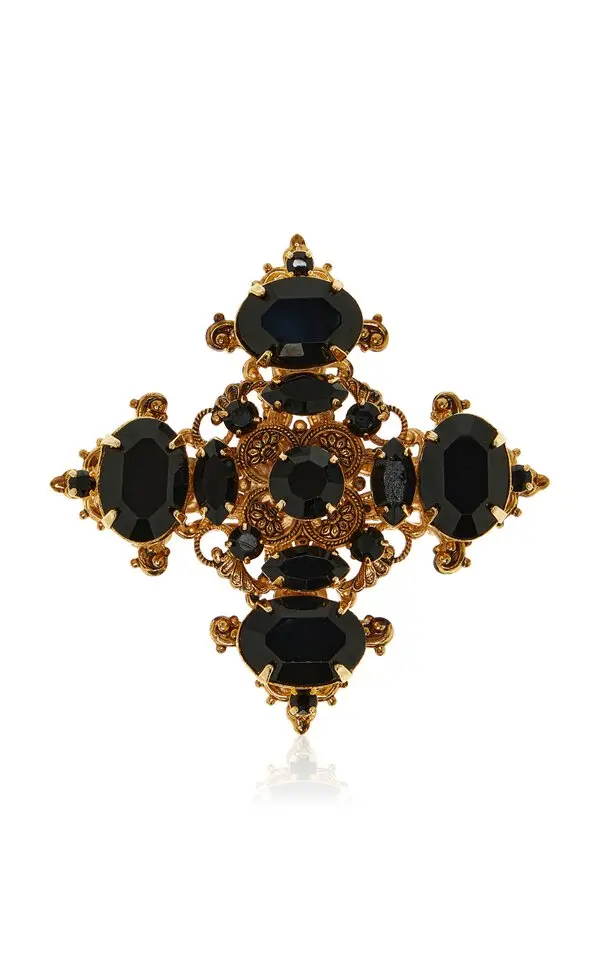 JENNIFER BEHR Vicenta Gold-tone Glass Brooch - Multi