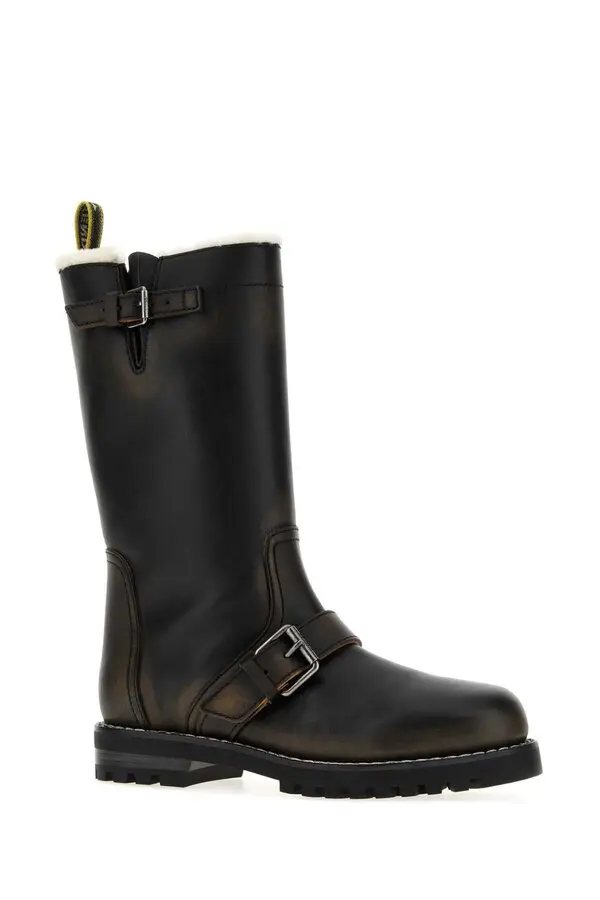 Fendi Dark Leather Commando Boots