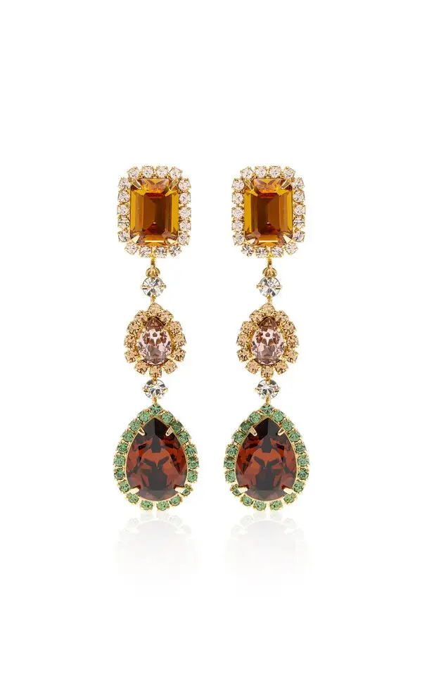 JENNIFER BEHR Angelina Gold-tone Crystal Earrings - Multi