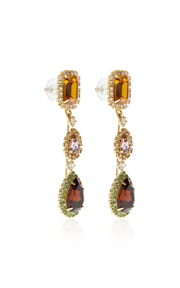JENNIFER BEHR Angelina Gold-tone Crystal Earrings