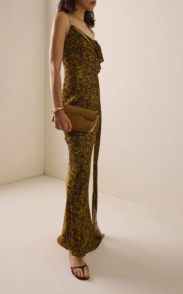 ALEMAIS Ondina Spliced Crepe Midi Dress