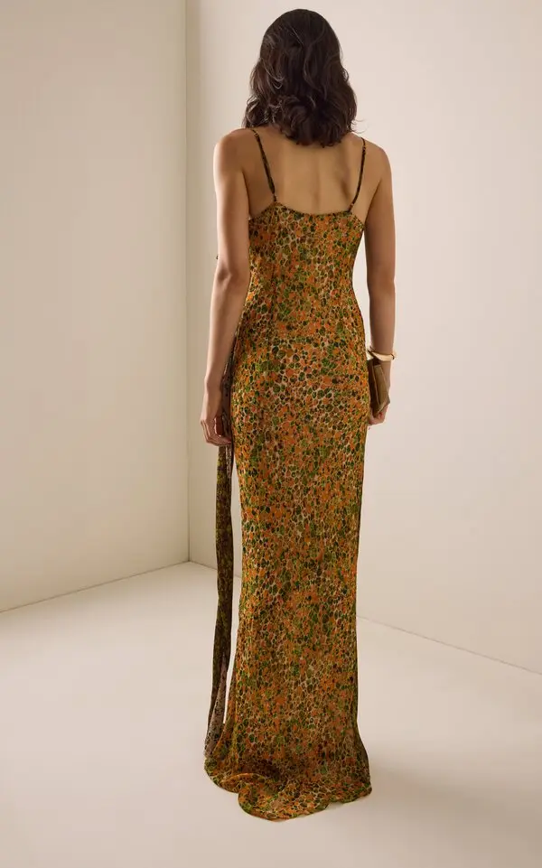 ALEMAIS Ondina Spliced Crepe Midi Dress