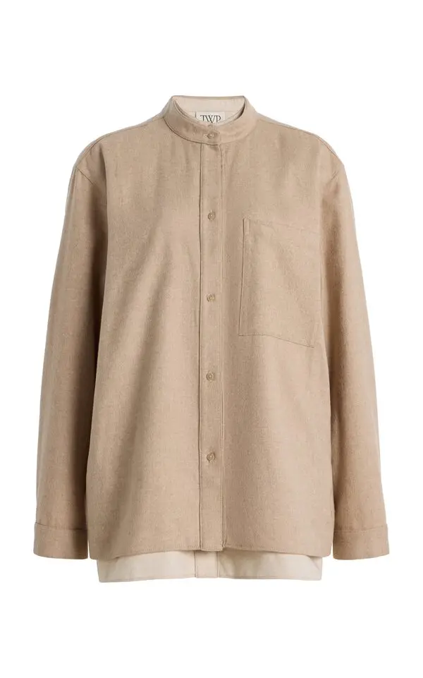TWP Lattache Wool, Silk And Cashmere Shirt - Nude