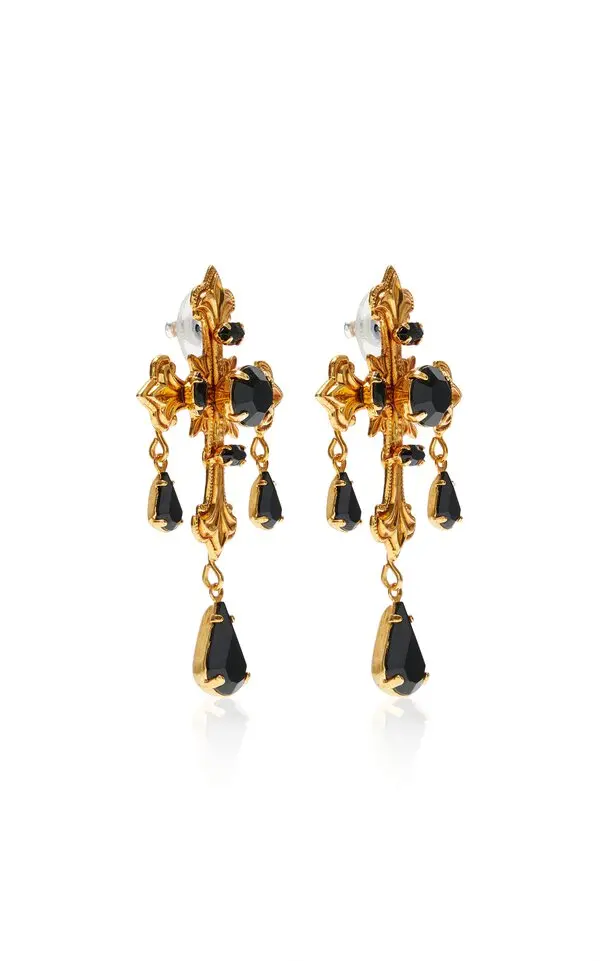 JENNIFER BEHR Davina Gold-tone Glass Earrings