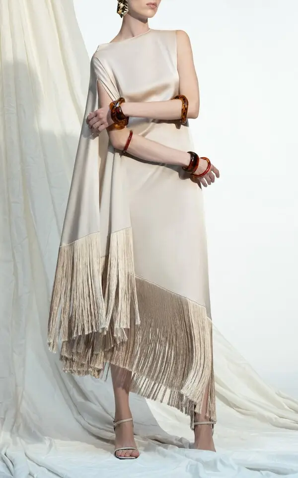 Zuhair Murad Fringe-hem Midi Dress