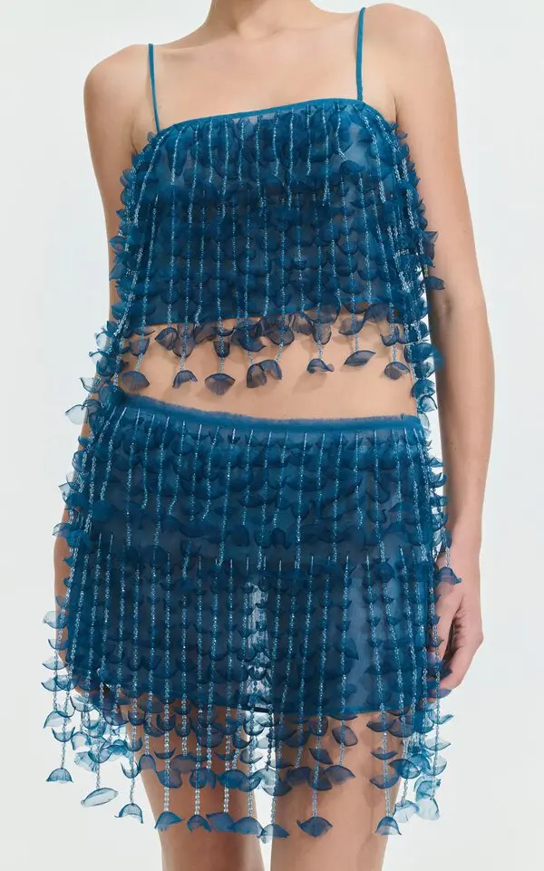 Aje Lola Embellished Crop Top