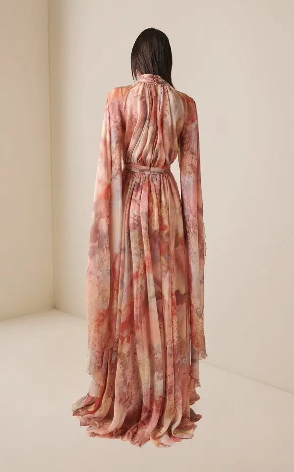 Zuhair Murad Draped Silk-charmeuse Maxi Dress
