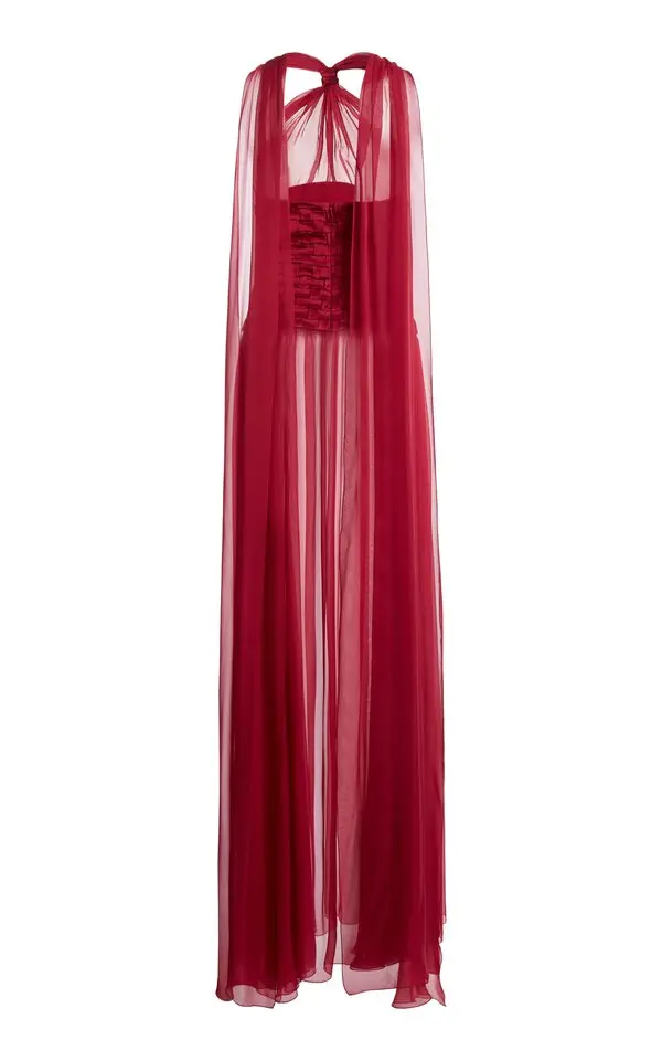 Zuhair Murad Braided-corset Silk-chiffon Maxi Dress