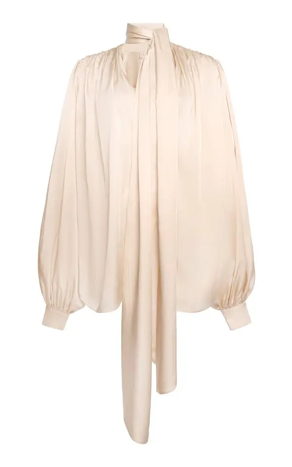 Zuhair Murad Scarf-detail Satin Top