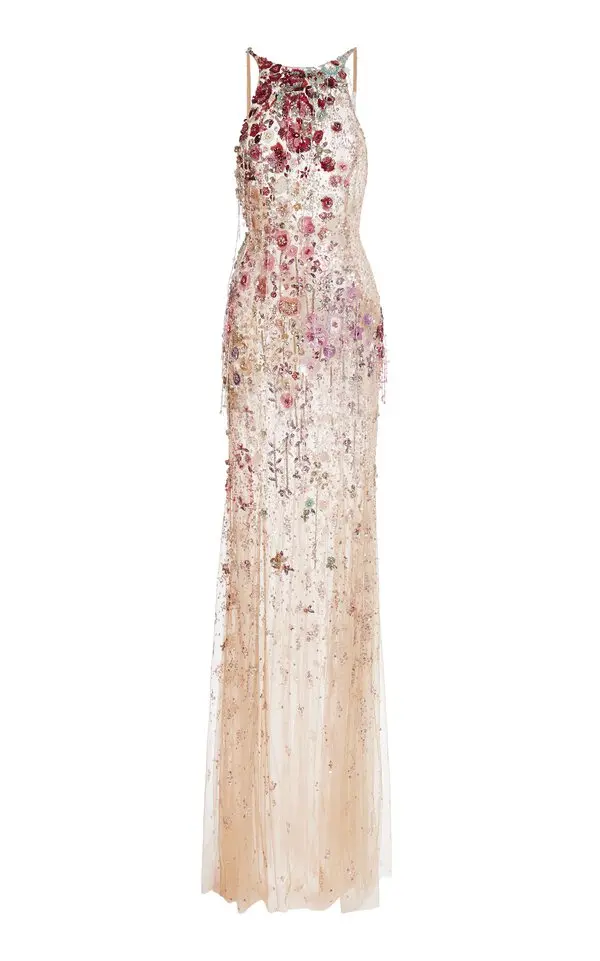 Zuhair Murad Bead Embroidered Maxi Dress - Multi