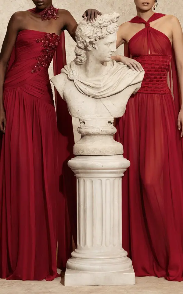 Zuhair Murad Bead-embellished Silk-chiffon Maxi Dress