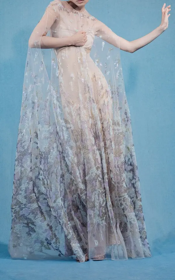 Zuhair Murad Embroidered Sheer Caftan - Multi