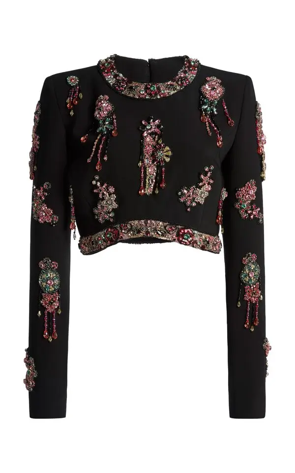 Zuhair Murad Bead Embroidered Crop Top