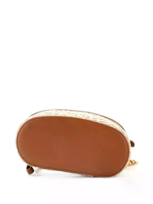 Dior Caro Top Handle Vanity Case With Strap Cannage Embroidered Raffia Shoulder Bag