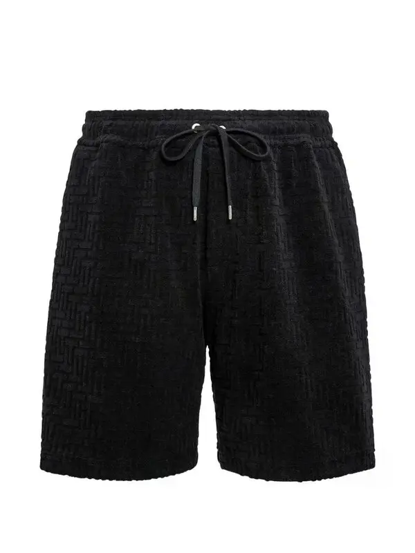 TATRAS Nava Monogram-pattern Drawstring Track Shorts - Black