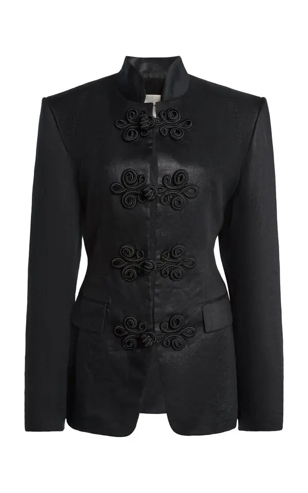 Zuhair Murad Frog-detail Linen Jacket
