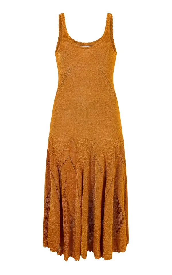 CONNER IVES Metallic Tank Knit Midi Dress