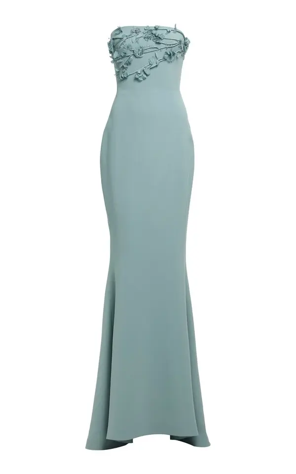 Elie Saab Beaded Cady Maxi Dress