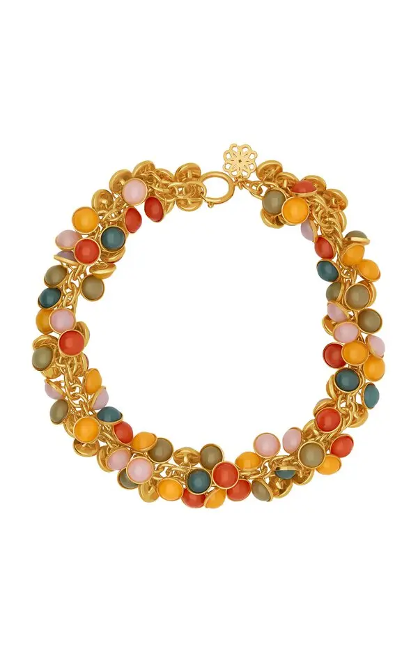 Oscar De La Renta Cabochon Cluster Collar Necklace