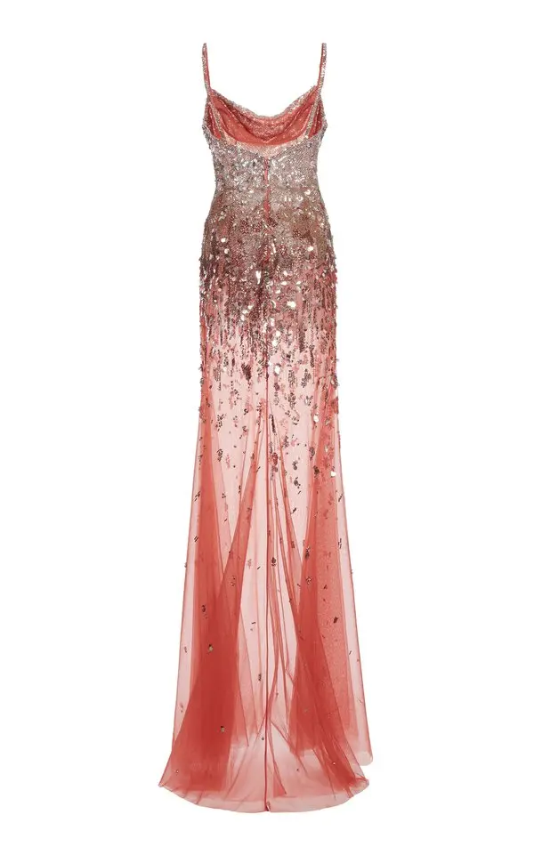 Zuhair Murad Sheer Embroidered Maxi Dress