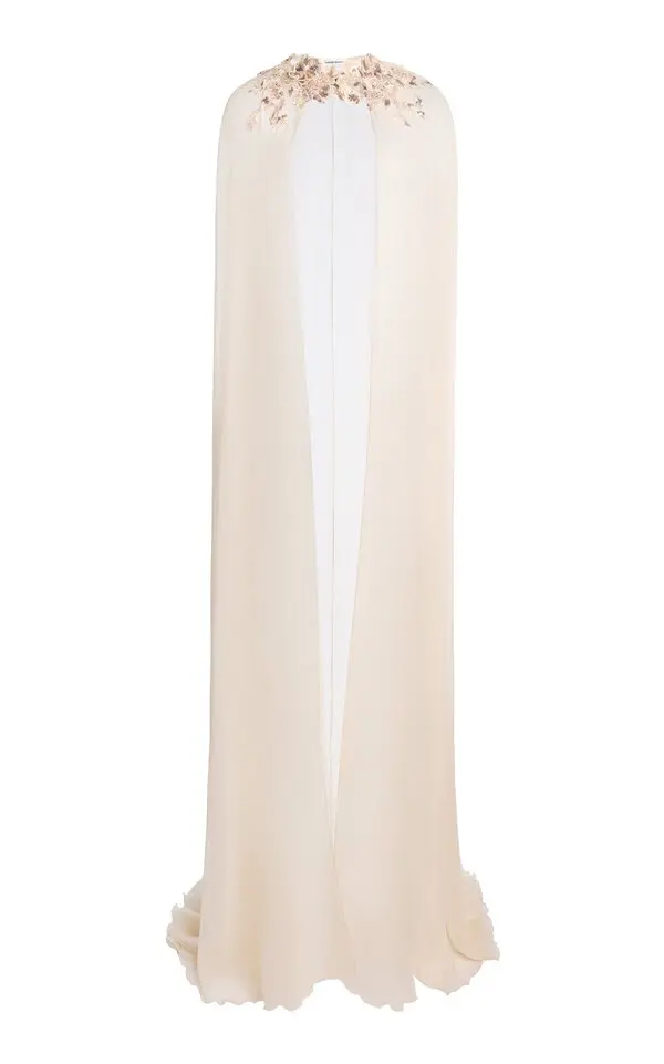 Zuhair Murad Embroidered Silk-chiffon Cape