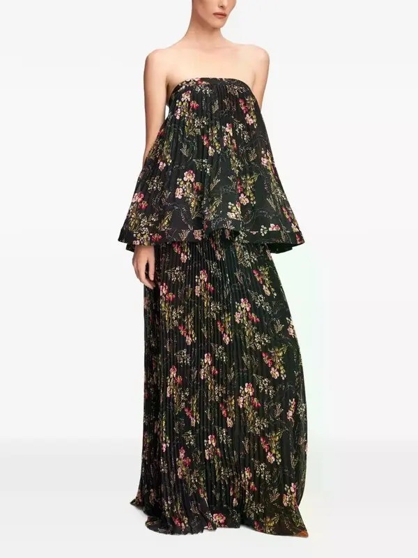 Cinq À Sept Rosaline Love Letter Floral-print Maxi Dress - Black
