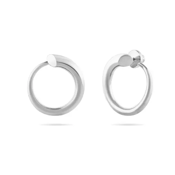 MEULIEN Graduated Hoop Earrings - Silver