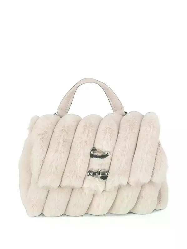 ZANELLATO Postina Fiocco Faux-fur Shoulder Bag - White