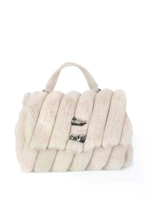 ZANELLATO Postina Fiocco Faux-fur Shoulder Bag - White