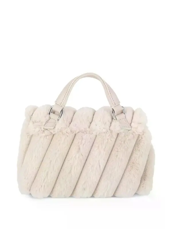 ZANELLATO Postina Fiocco Faux-fur Shoulder Bag - White
