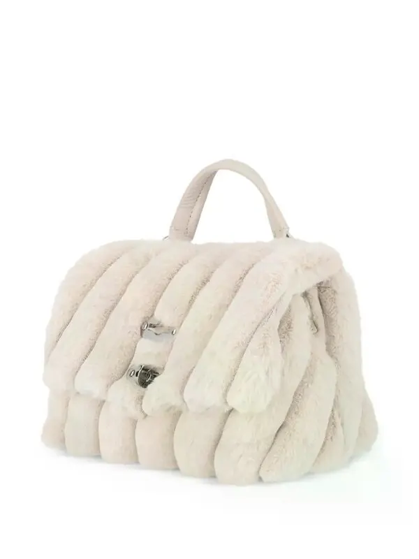 ZANELLATO Postina Fiocco Faux-fur Shoulder Bag - White