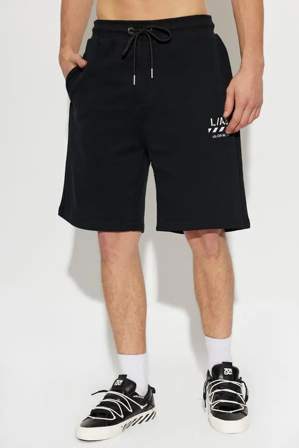 L/AB C/O OFF-WHITE Sweat Shorts With Printed Logo