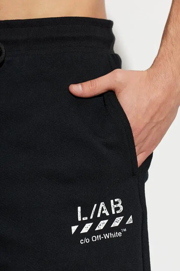 L/AB C/O OFF-WHITE Sweat Shorts With Printed Logo