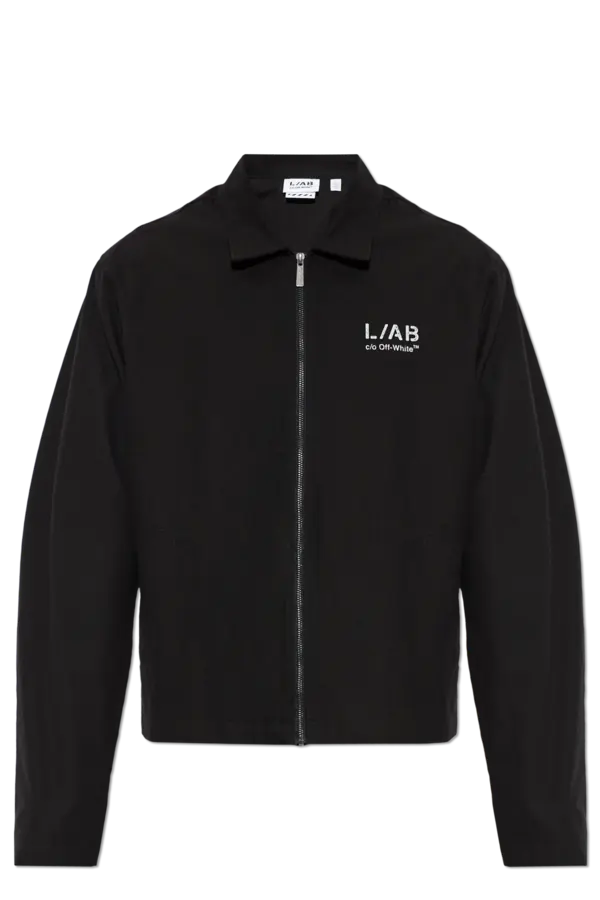 L/AB C/O OFF-WHITE Cotton Jacket With Printed Logo - Black