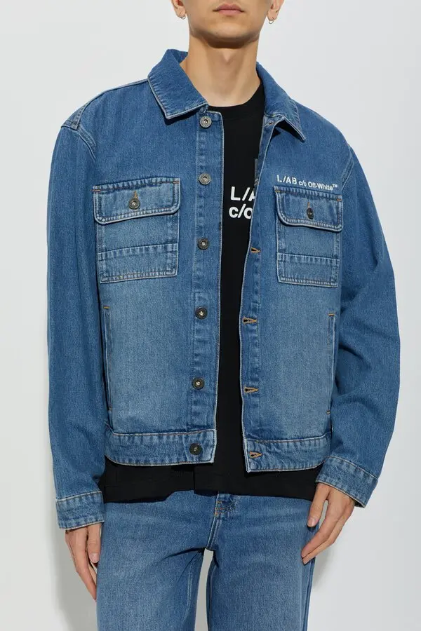 L/AB C/O OFF-WHITE Denim Jacket With Printed Logo