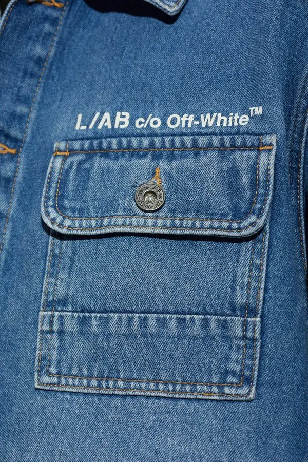 L/AB C/O OFF-WHITE Denim Jacket With Printed Logo